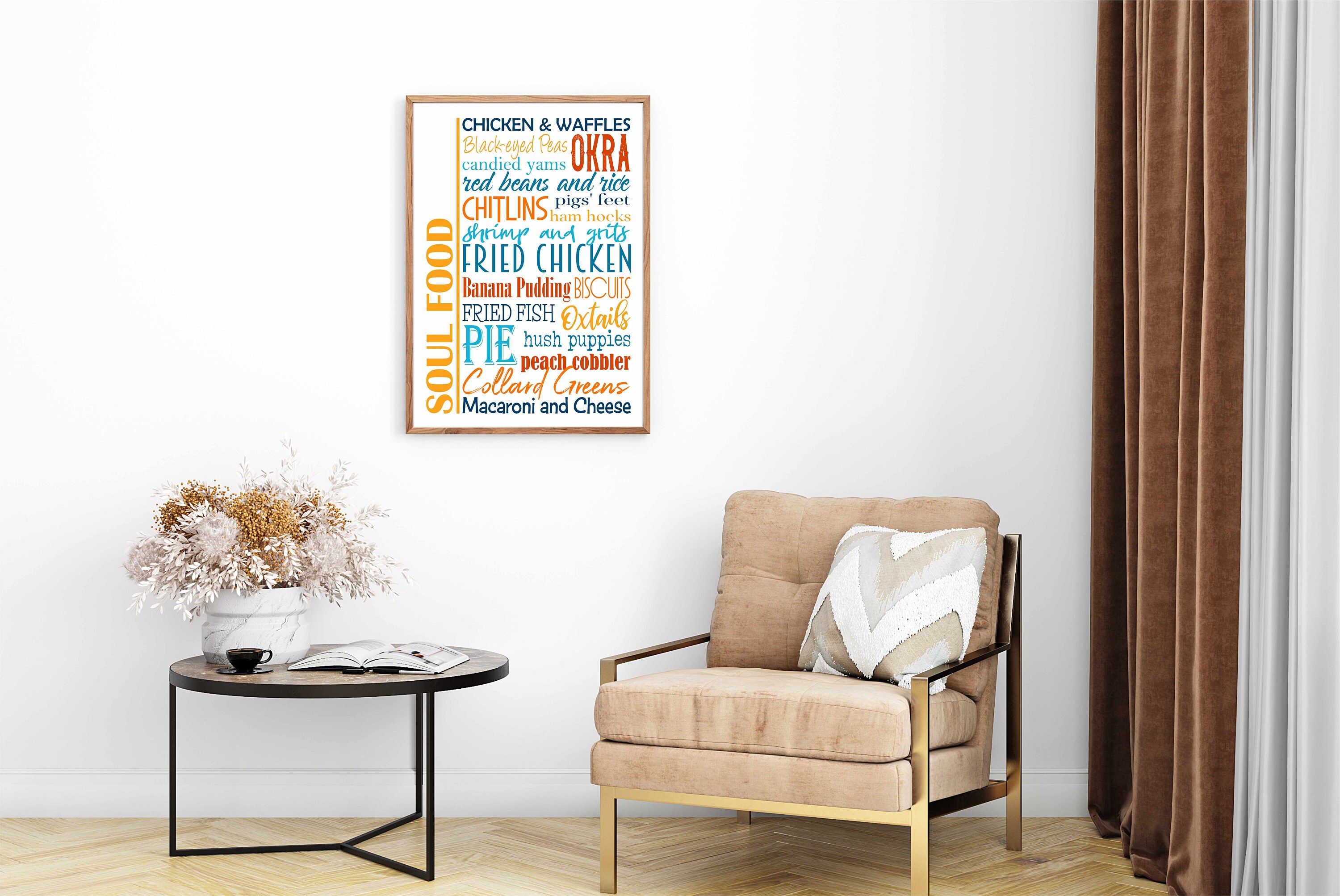 Soul Food Sign Printable Wall Art Traditional Southern Soul Food Dishes ...