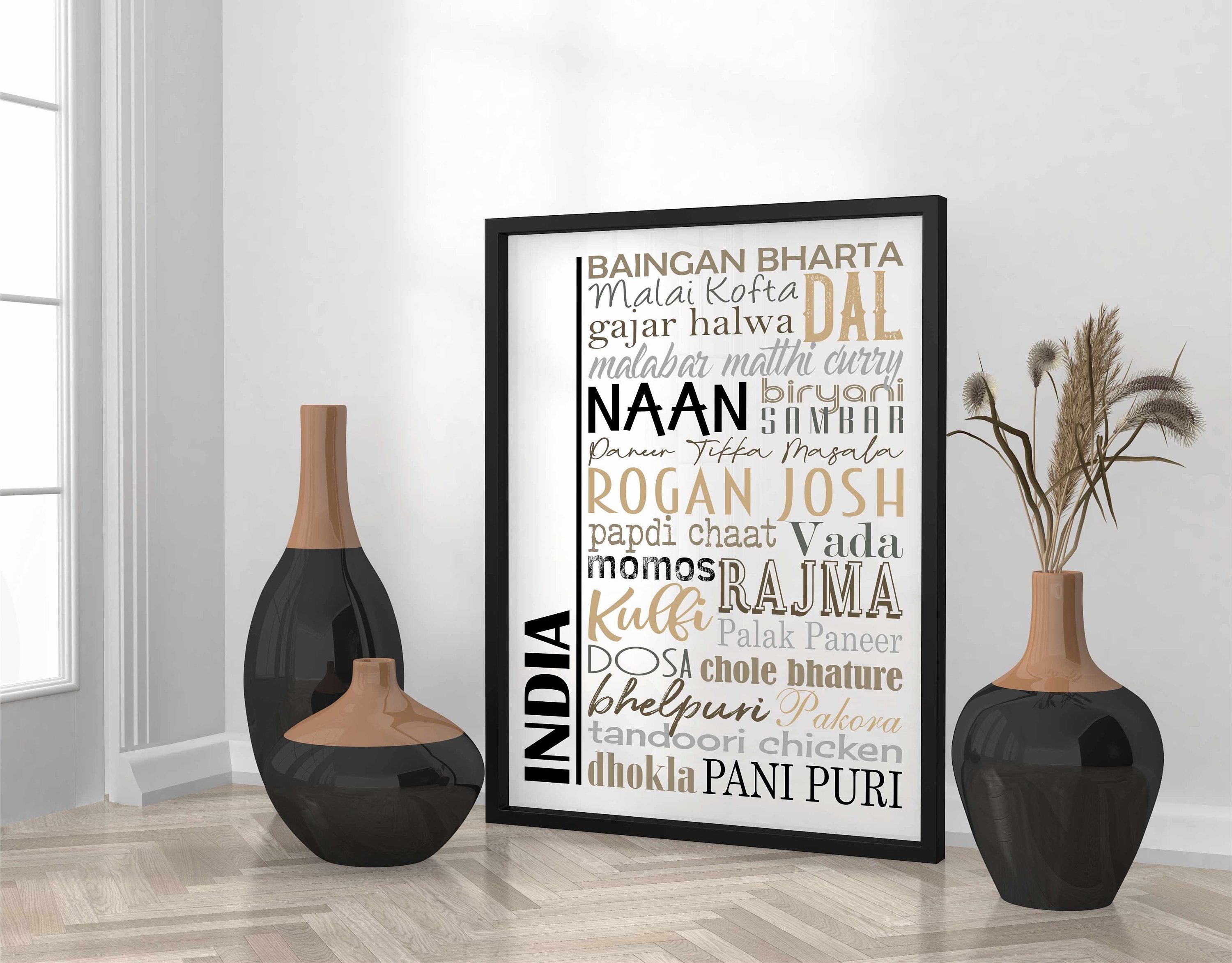 India Food Sign Printable Wall Art Traditional Indian Dishes Food List ...