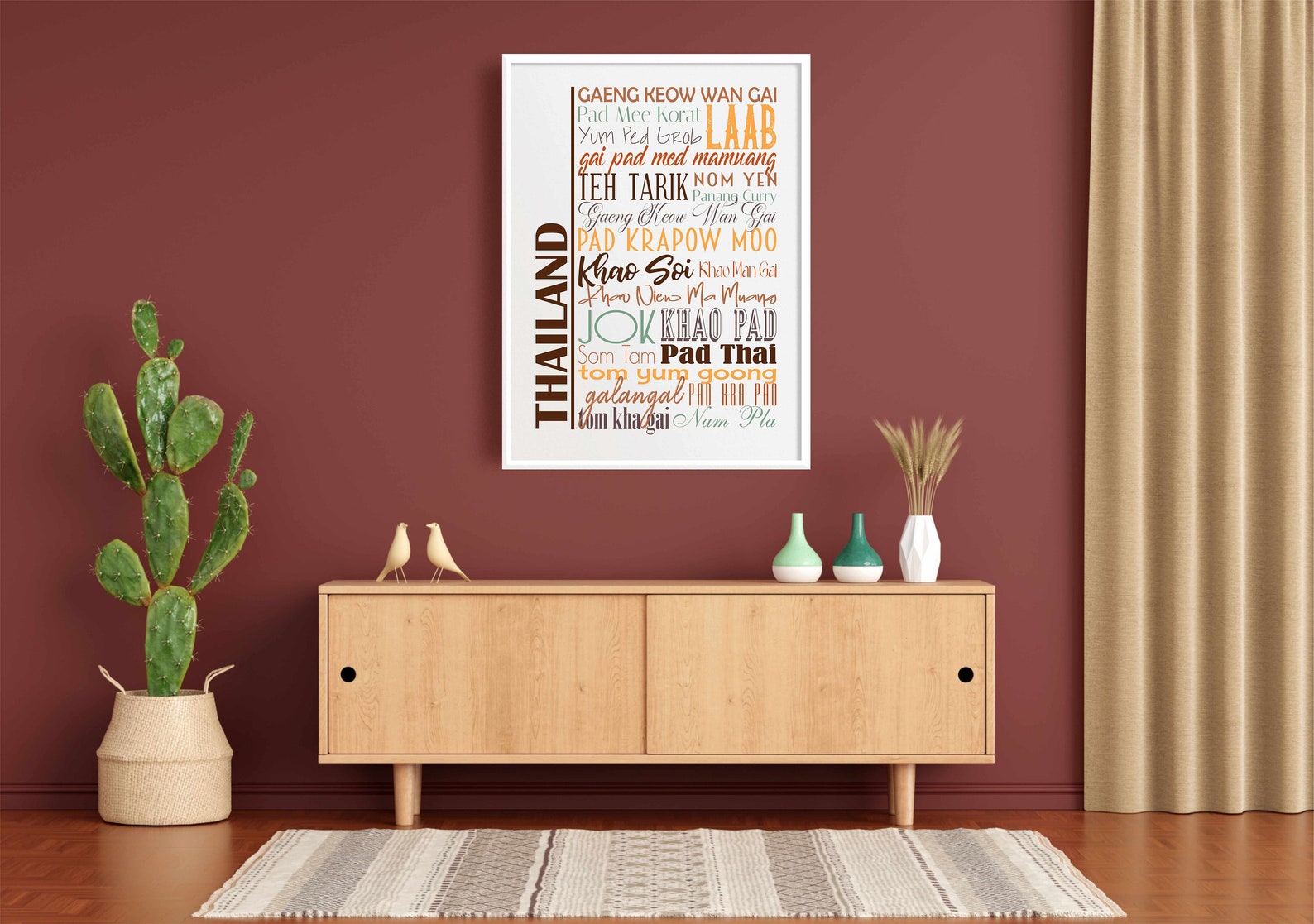 Thailand Food Sign Printable Wall Art Traditional Thai - Etsy