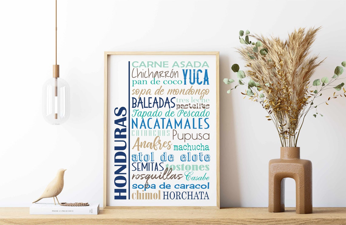 Honduras Food Sign Printable Wall Art Traditional Honduran - Etsy