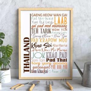 Thailand Food Sign Printable Wall Art Traditional Thai - Etsy
