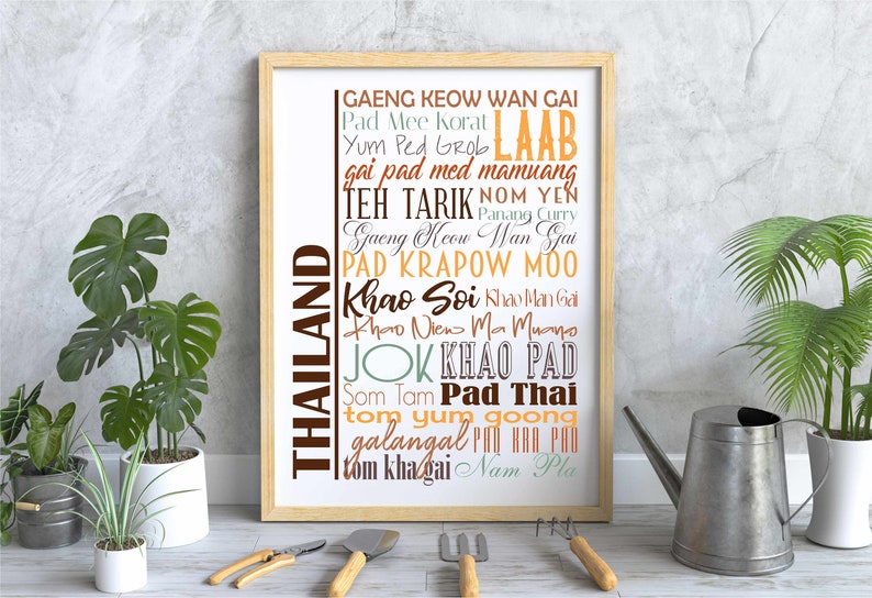Thailand Food Sign Printable Wall Art Traditional Thai - Etsy