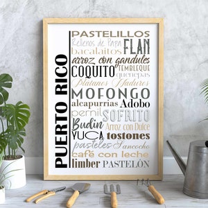 Puerto Rico Food Sign Printable Wall Art Traditional Puerto Rican ...