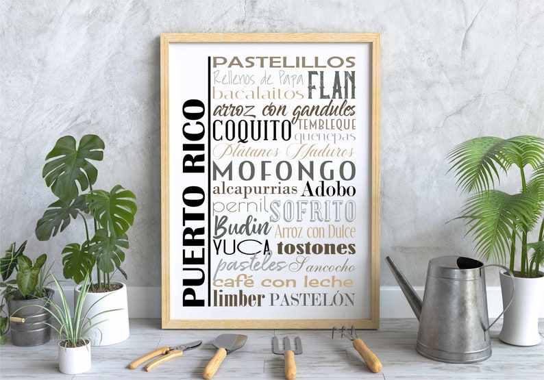 Puerto Rico Food Sign Printable Wall Art Traditional Puerto Rican ...