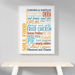Soul Food Sign Printable Wall Art Traditional Southern Soul Food Dishes ...