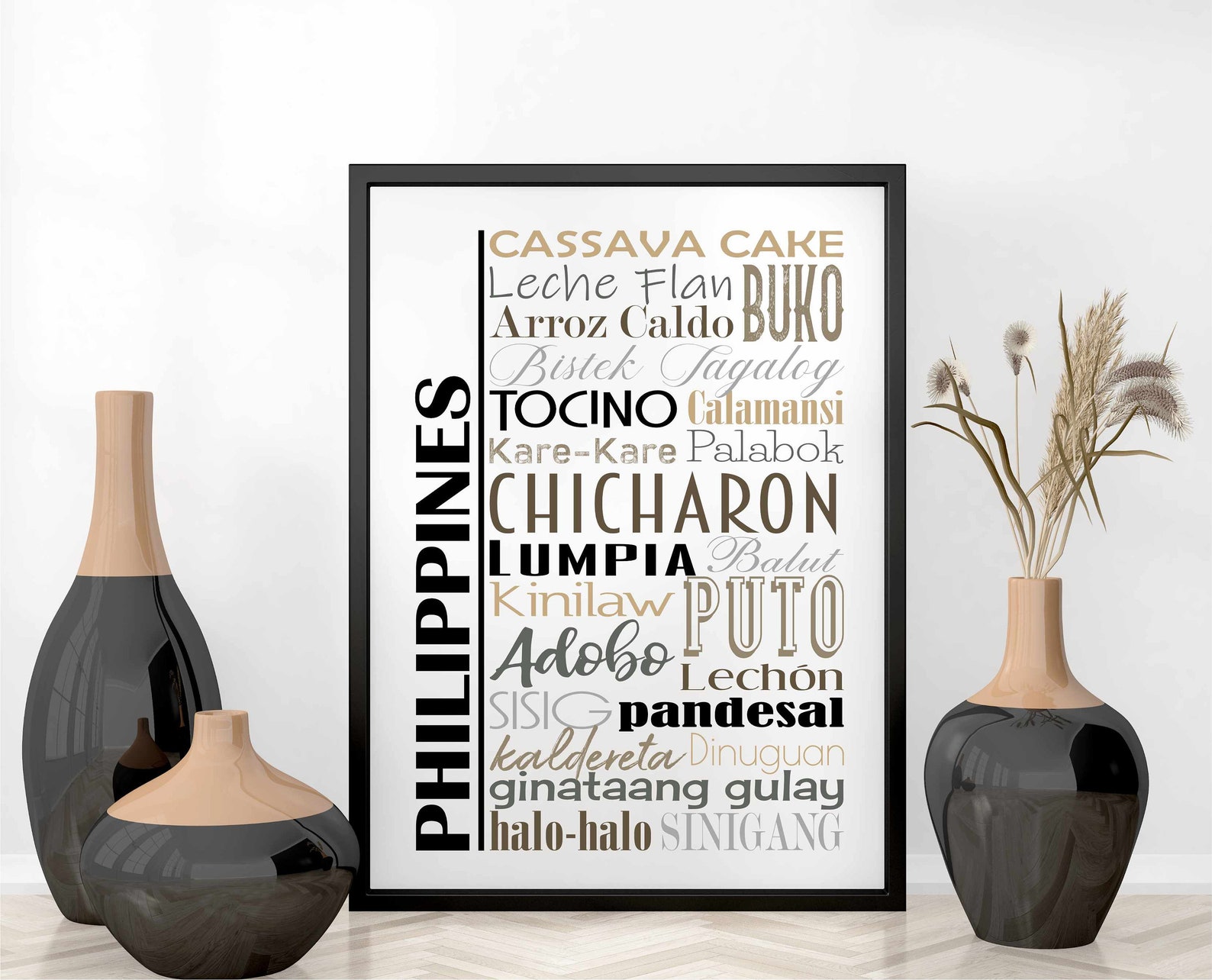 Philippines Food Sign Printable Wall Art Traditional Filipino Dishes ...