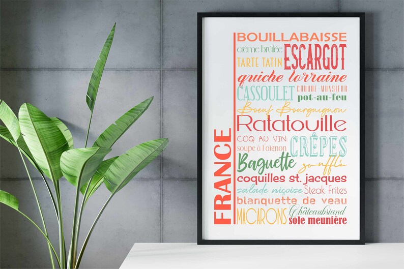 France Food Sign Printable Wall Art Traditional French - Etsy