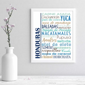 Honduras Food Sign Printable Wall Art Traditional Honduran - Etsy