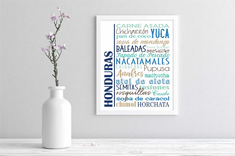 Honduras Food Sign Printable Wall Art Traditional Honduran - Etsy