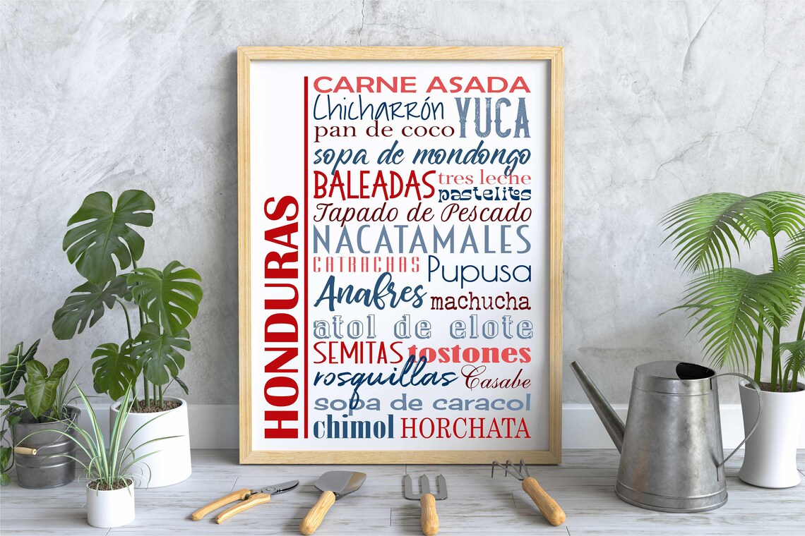 Honduras Food Sign Printable Wall Art Traditional Honduran - Etsy