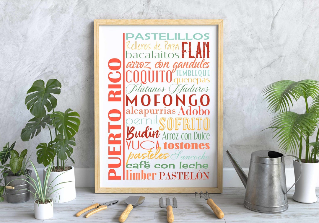Puerto Rico Food Sign Printable Wall Art Traditional Puerto Rican ...