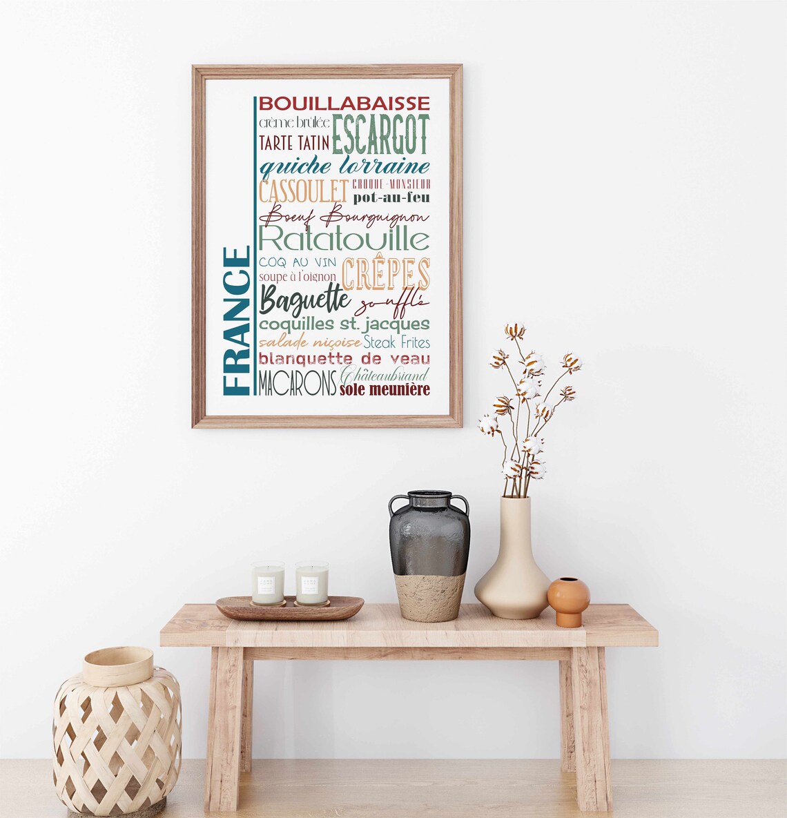 France Food Sign Printable Wall Art Traditional French Dishes Food List ...