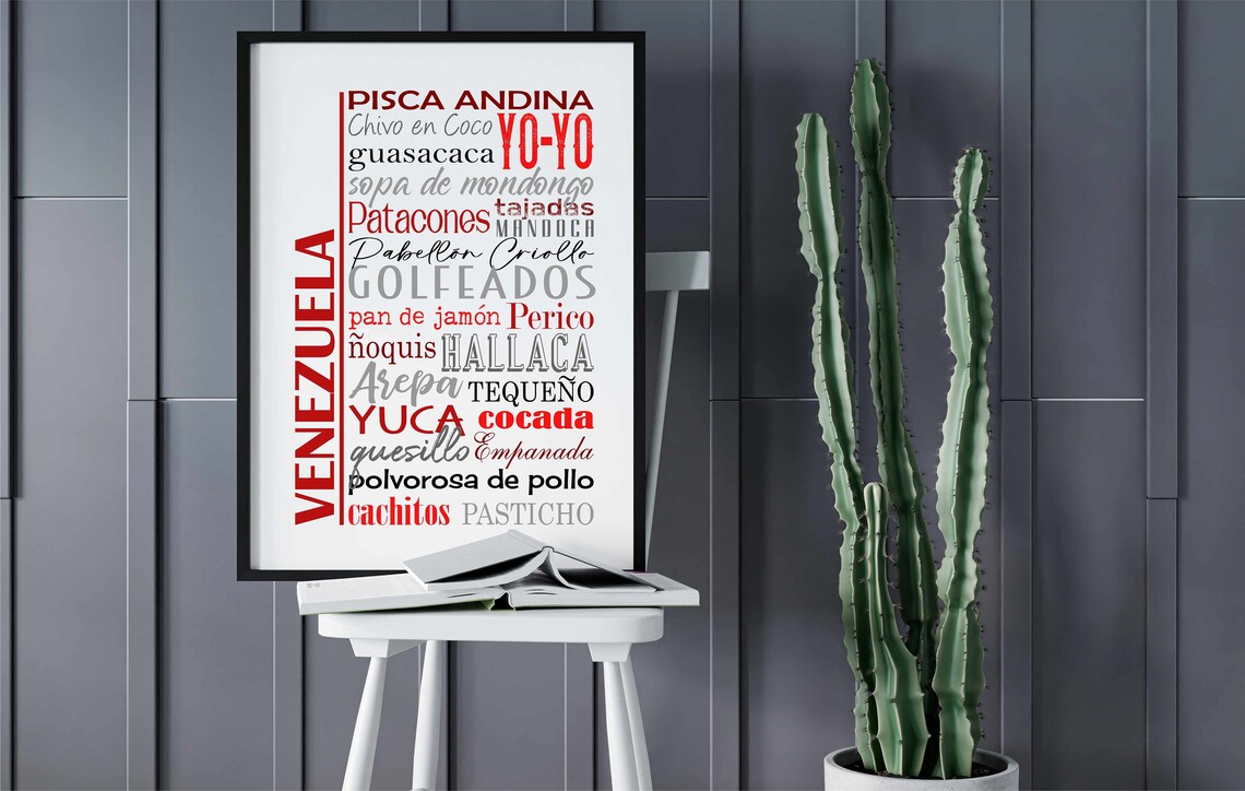 Venezuela Food Sign Printable Wall Art Traditional Venezuelan Dishes ...
