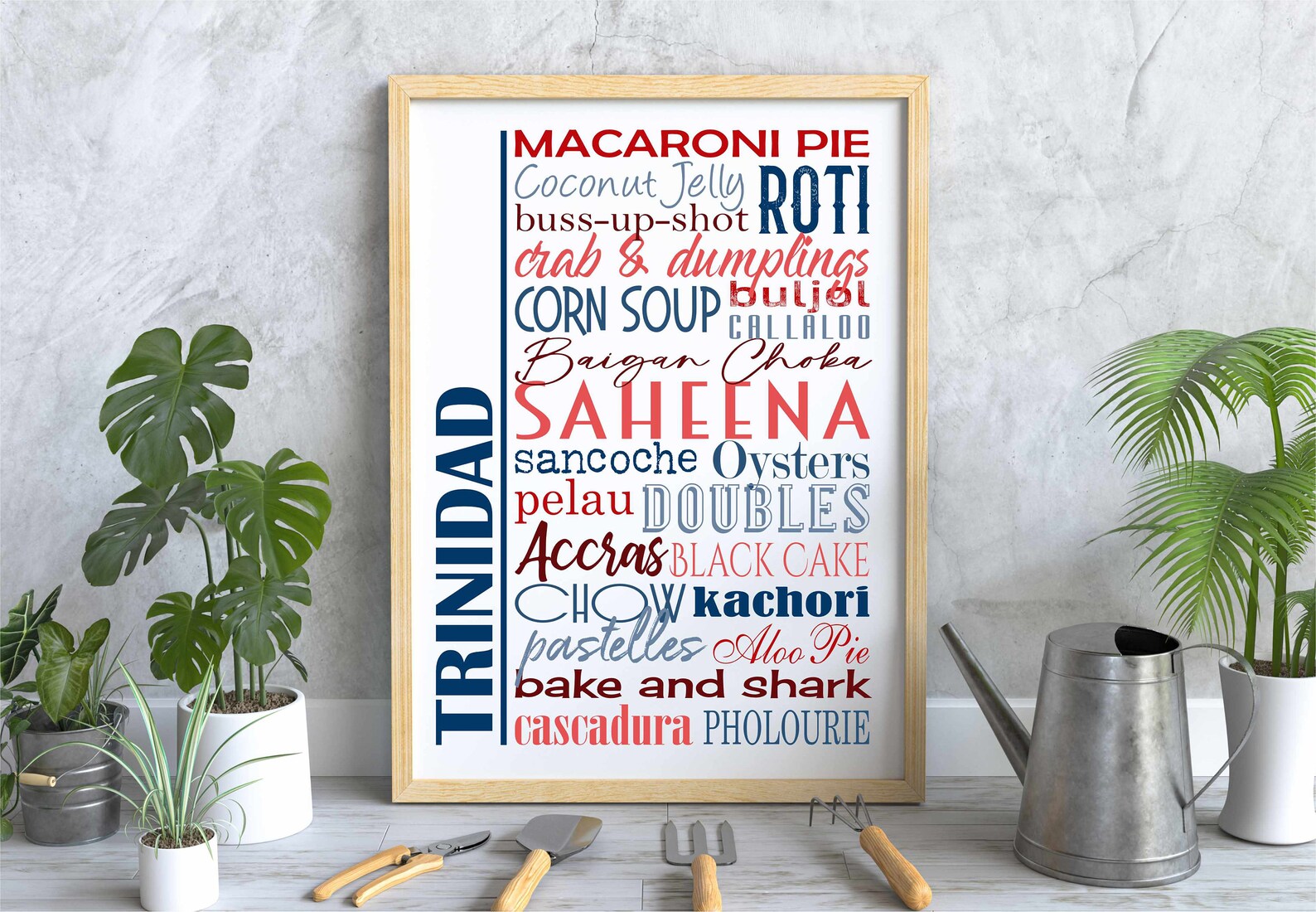 Trinidad Food Sign Printable Wall Art Traditional Trinidadian Dishes ...