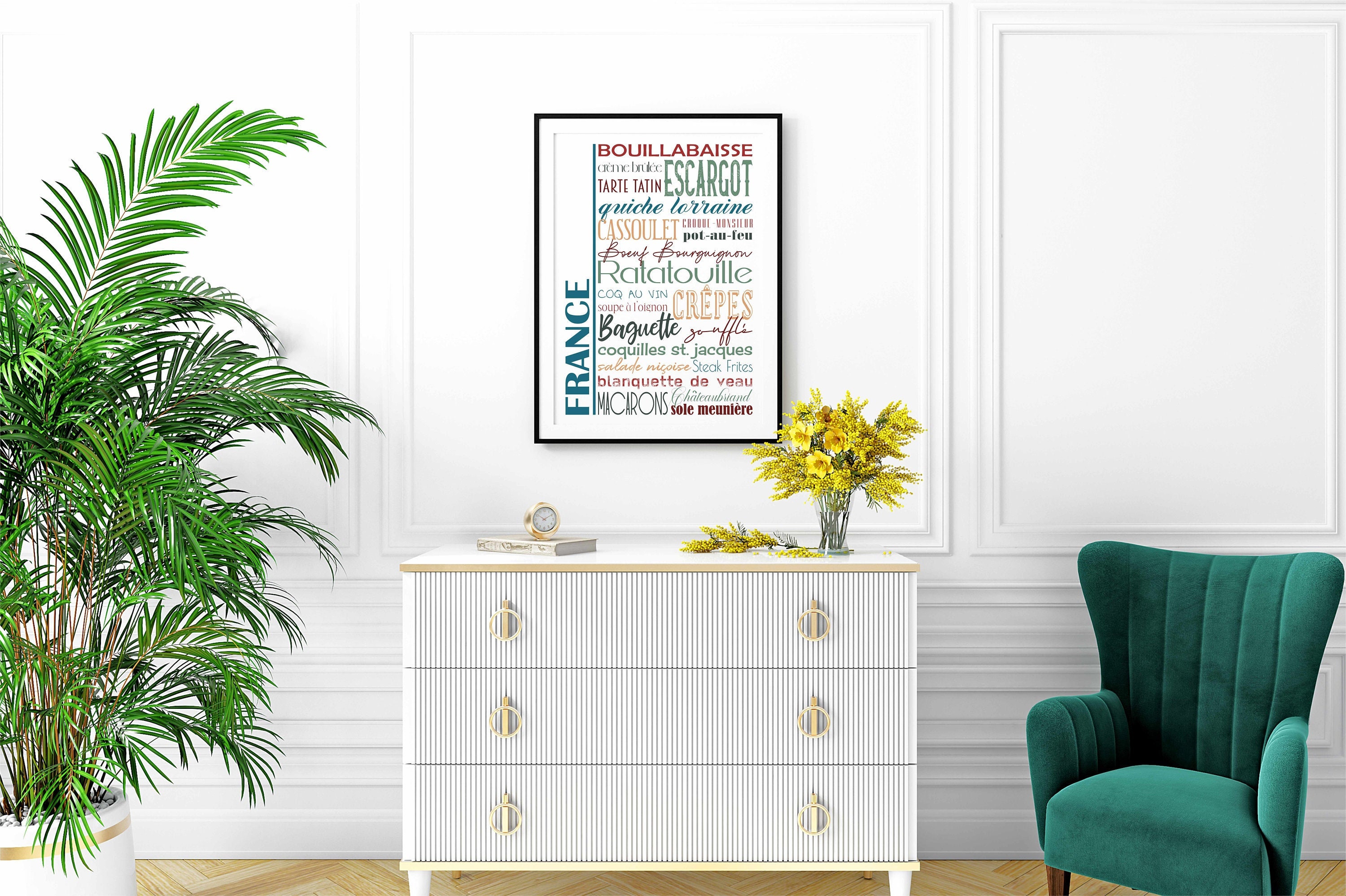 France Food Sign Printable Wall Art Traditional French Dishes Food List ...