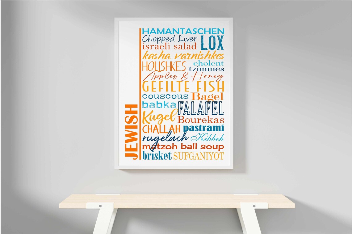 Jewish Food Sign Printable Wall Art Traditional Jewish - Etsy