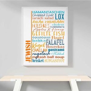 Jewish Food Sign Printable Wall Art Traditional Jewish - Etsy