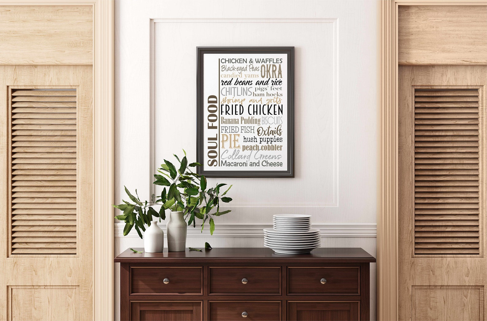 Soul Food Sign Printable Wall Art | Traditional Southern Soul Food ...
