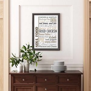 Soul Food Sign Printable Wall Art | Traditional Southern Soul Food ...