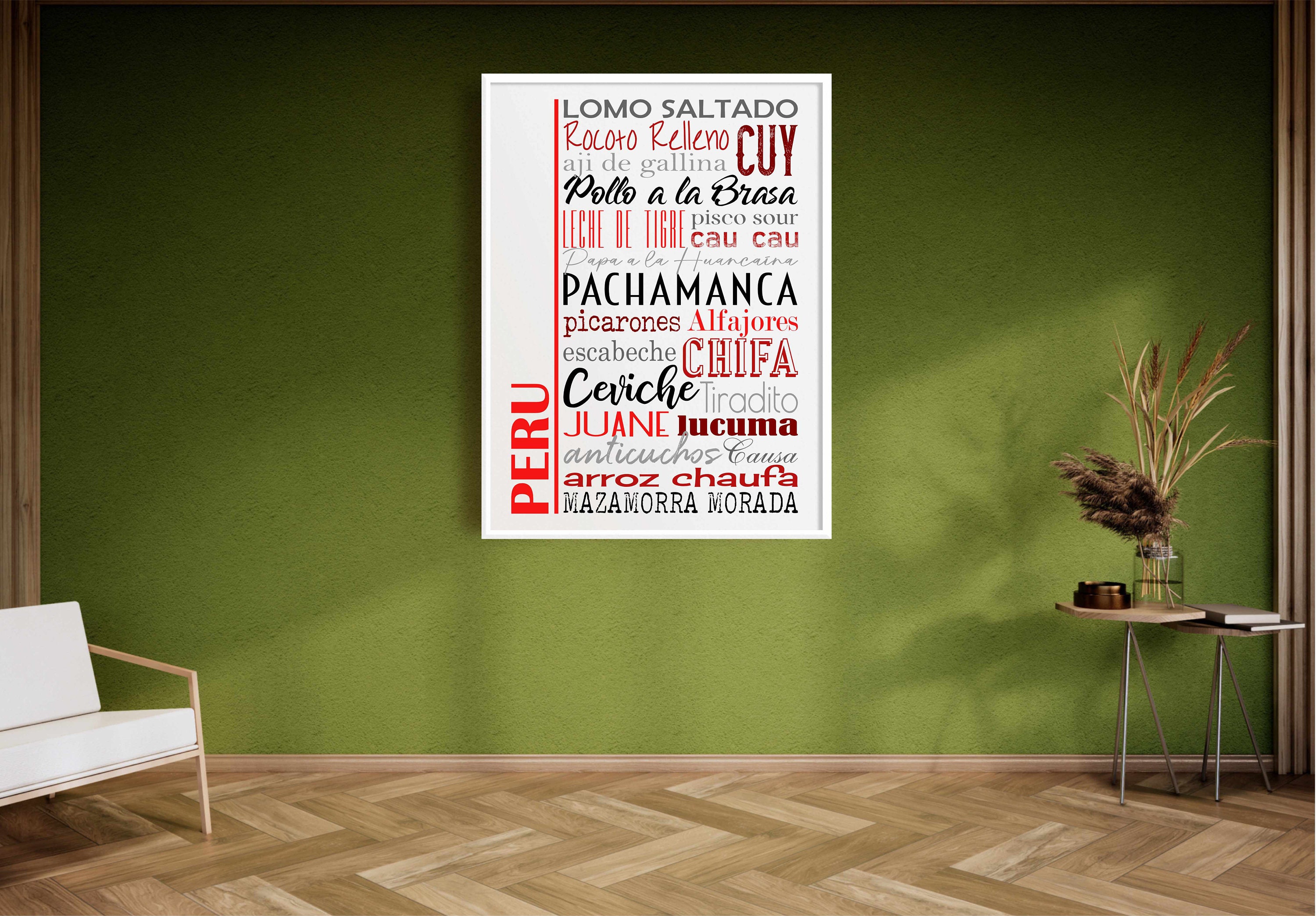 Peru Food Sign Printable Wall Art Traditional Peruvian Dishes Food List ...