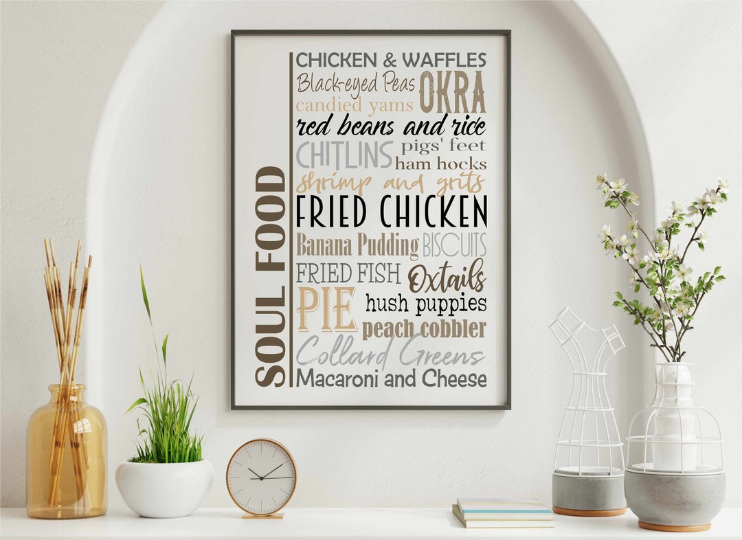 Soul Food Sign Printable Wall Art | Traditional Southern Soul Food ...