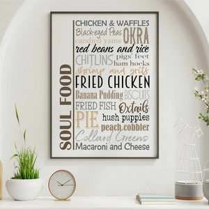 Soul Food Sign Printable Wall Art | Traditional Southern Soul Food ...