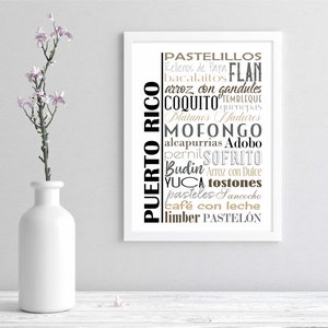 Puerto Rico Food Sign Printable Wall Art Traditional Puerto Rican ...
