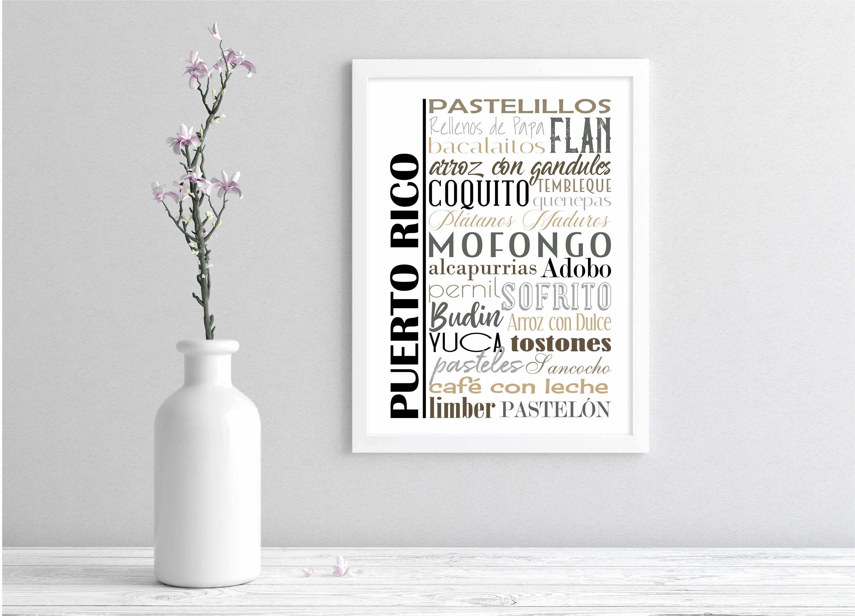 Puerto Rico Food Sign Printable Wall Art Traditional Puerto Rican ...