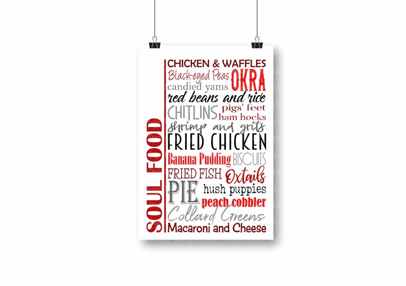 Soul Food Sign Printable Wall Art Traditional Southern Soul - Etsy