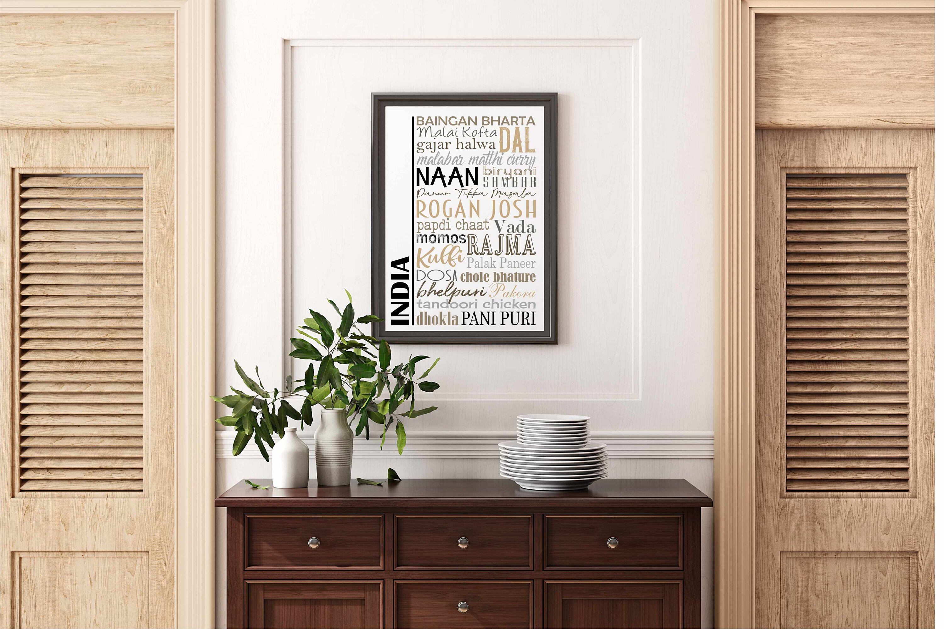 India Food Sign Printable Wall Art Traditional Indian Dishes Food List ...