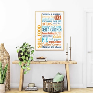 Soul Food Sign Printable Wall Art Traditional Southern Soul Food Dishes ...