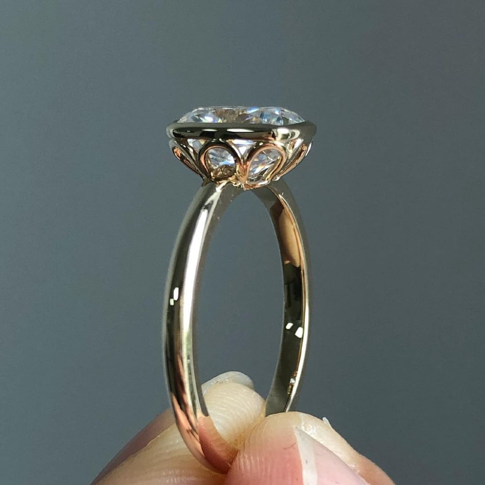 Elongated Cushion Cut Ring, Ice Crushed Moissanite Engagement Ring ...