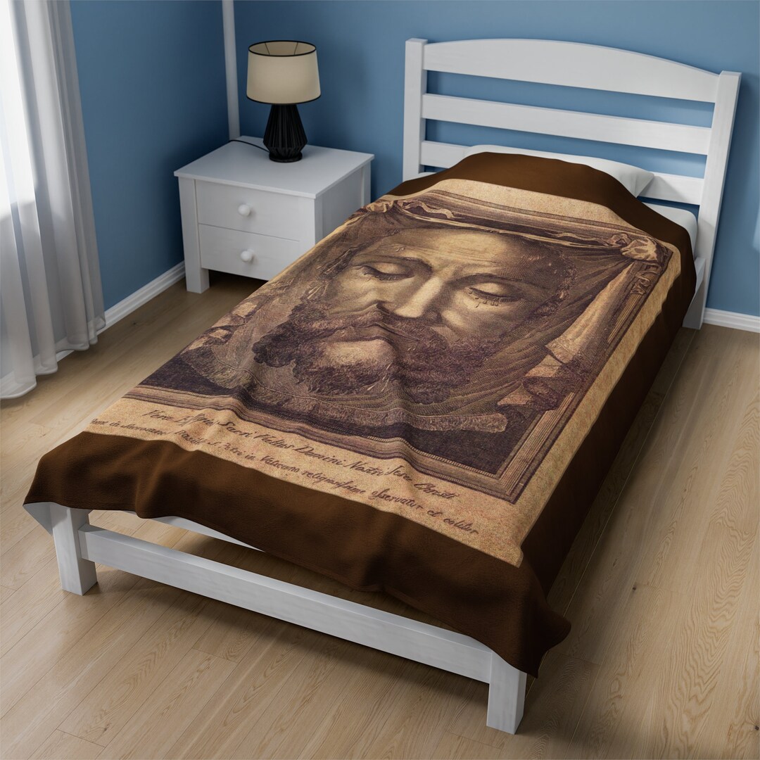 Holy Face Throw Blanket: Catholic Gift, Velveteen Plush - Etsy