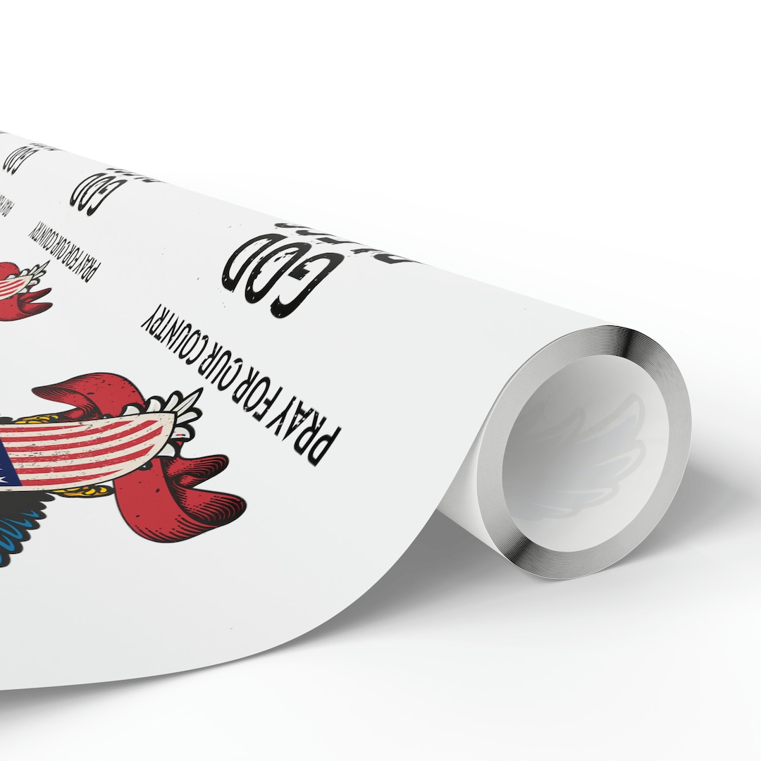 Patriotic Wrapping Paper - God Bless America Eagle Design - Three Sizes ...
