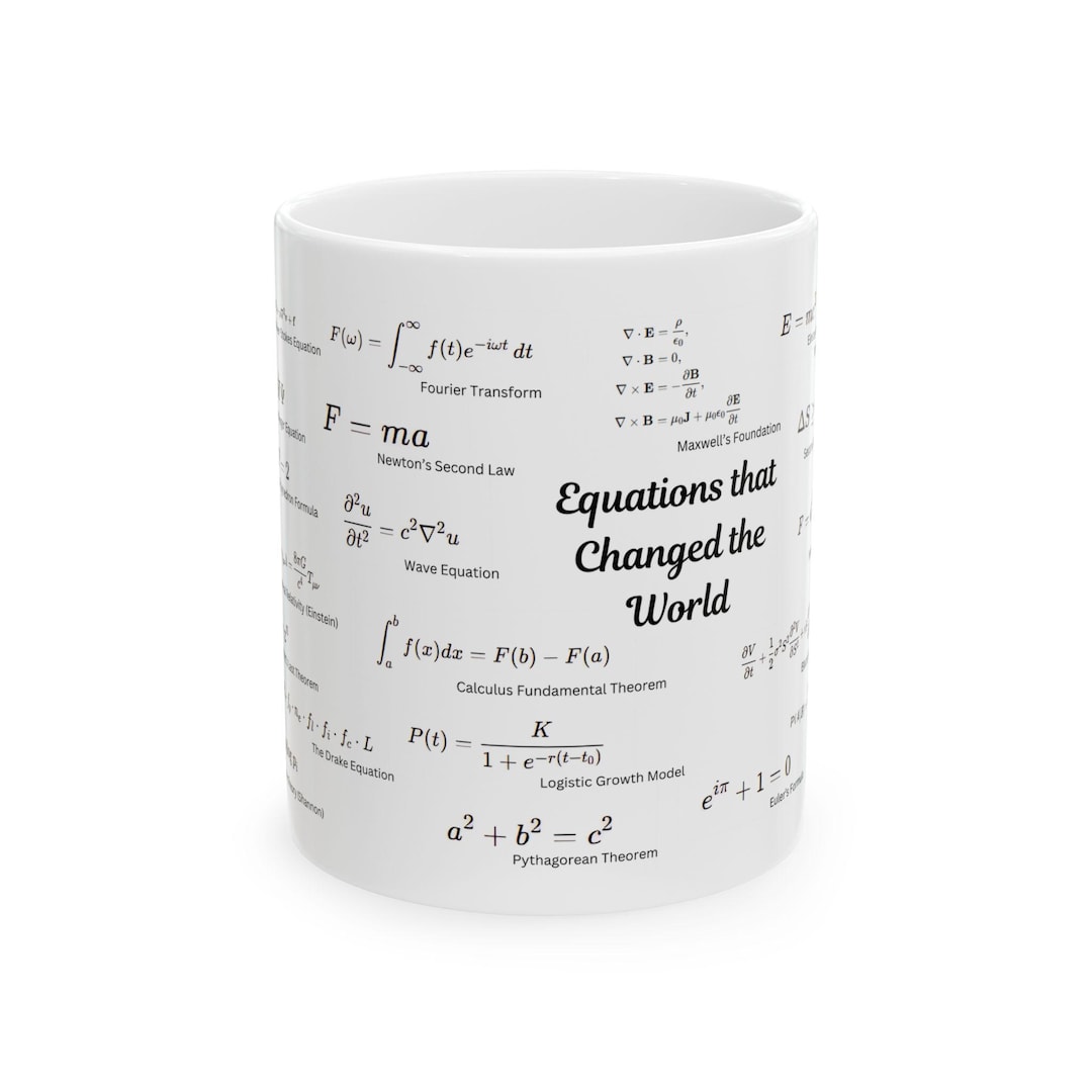 Equations That Changed the World Ceramic Mug - 11oz 15oz - Scientfic ...