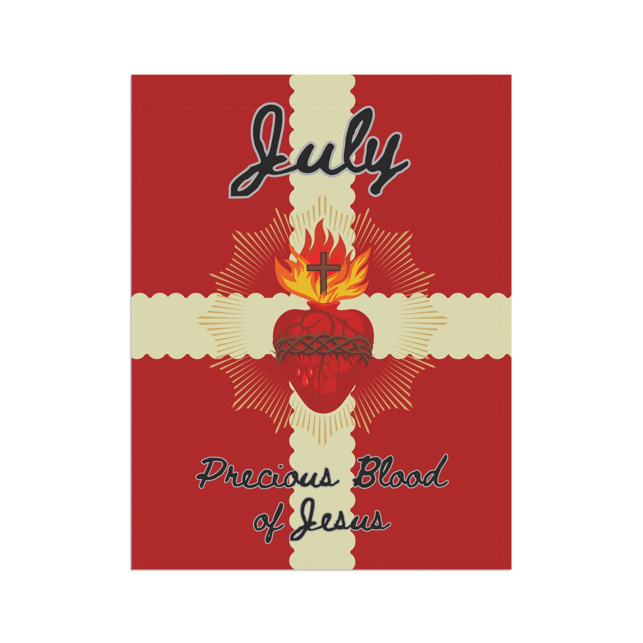 Jesus Precious Blood July Flag Catholic Christian Home and Garden ...