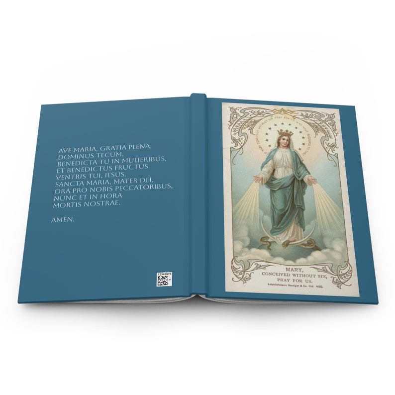 Hardcover Journal, Blessed Mother Antique Holy Card - 128 Lined Pages ...