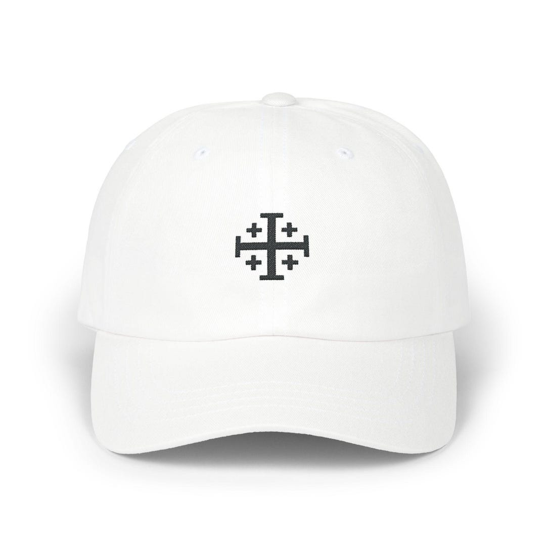 Jerusalem Cross White Embroidered Cap - Christian Templar Knight ...