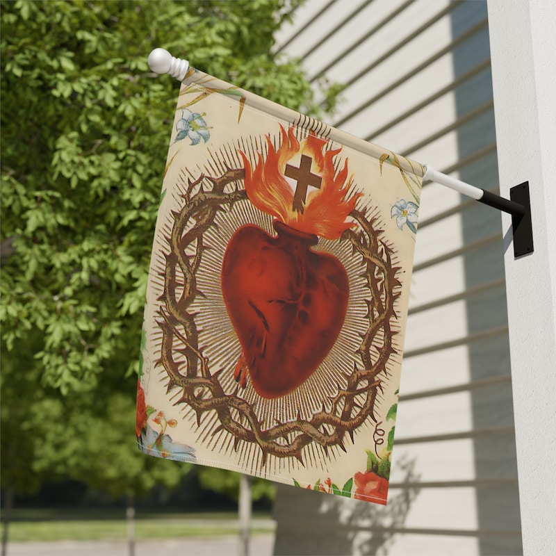 Sacred Heart of Jesus Flag - Etsy
