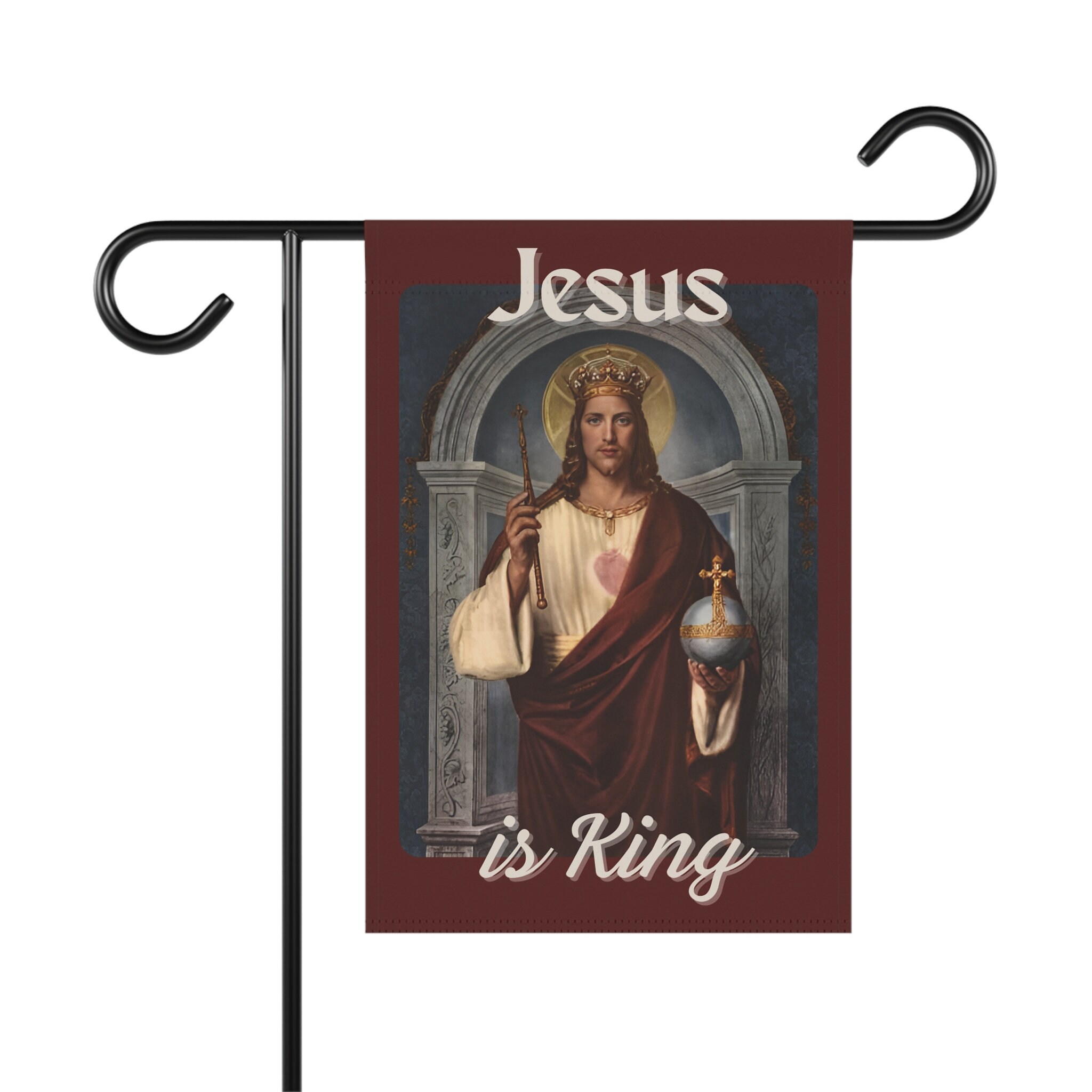 Jesus is King Garden Flag – Catholic Christian Banner - Etsy