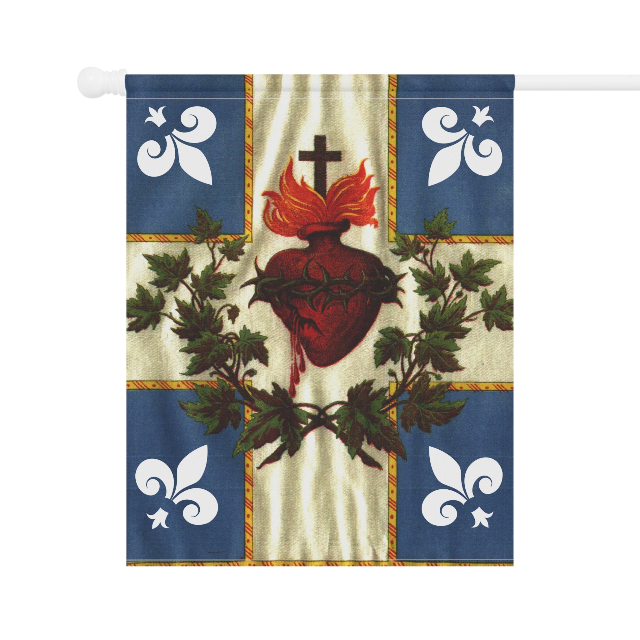 Jesus Sacred Heart Flag Catholic Christian Home and Garden Banner Show ...