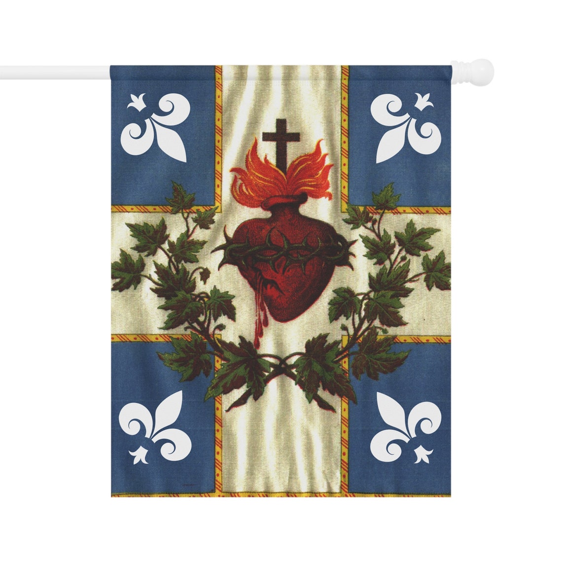 Jesus Sacred Heart Flag Catholic Christian Home and Garden Banner Show ...