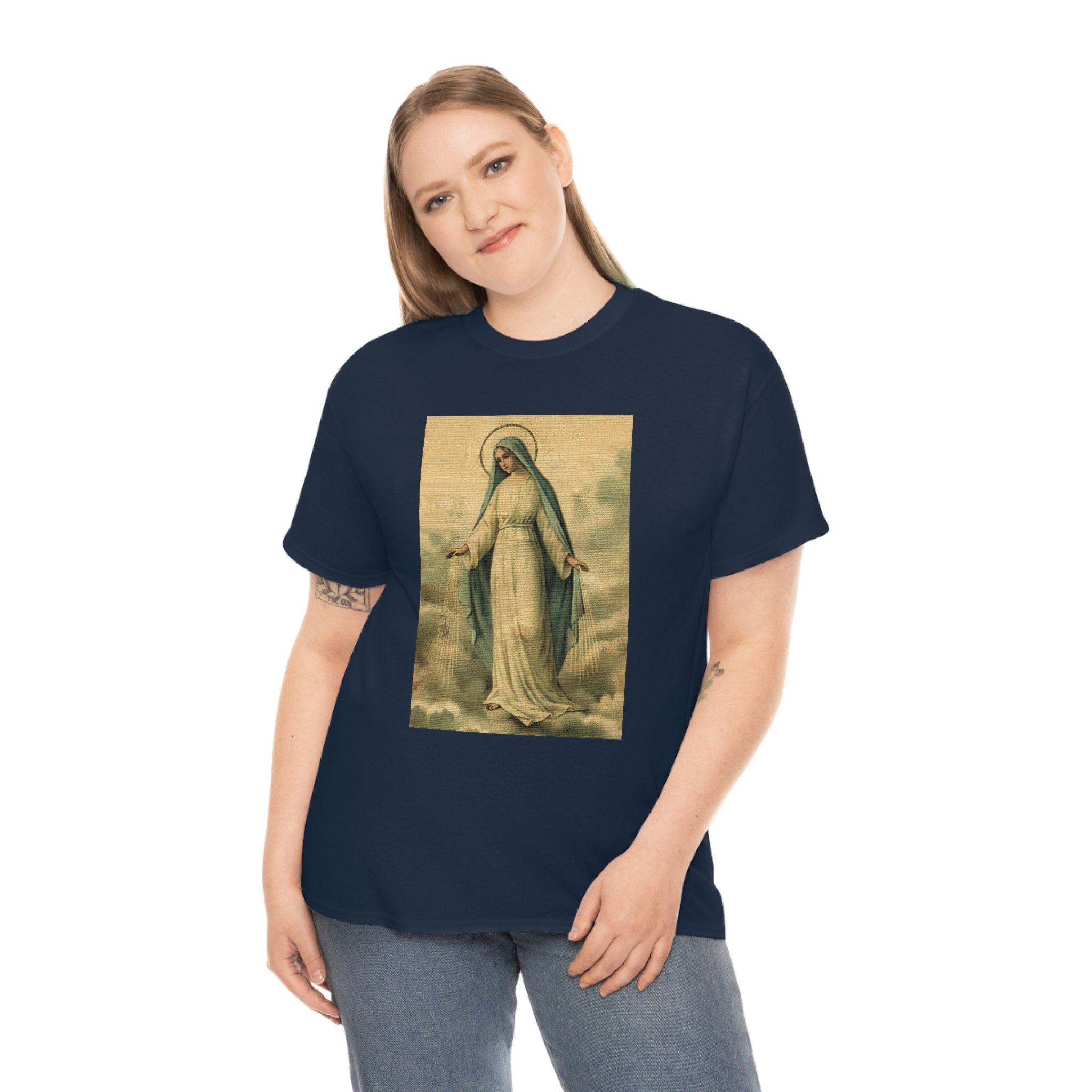 Virgin Mary T-shirt, Antique Holy Card Shirt, Blessed Virgin Mary, Our ...