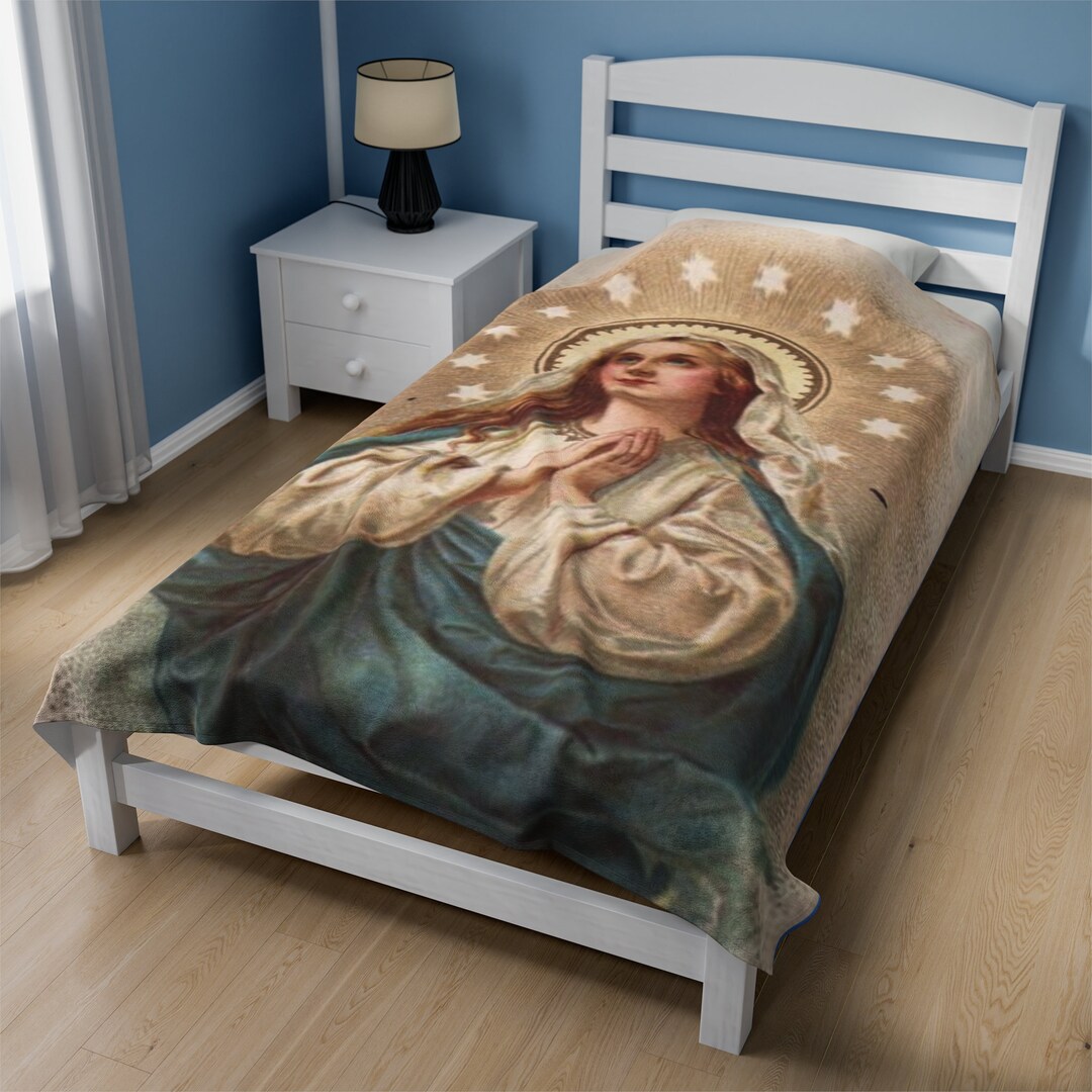 Virgin Mary Blanket Catholic Gift for Mom Grandma Dad Pastor Priest ...