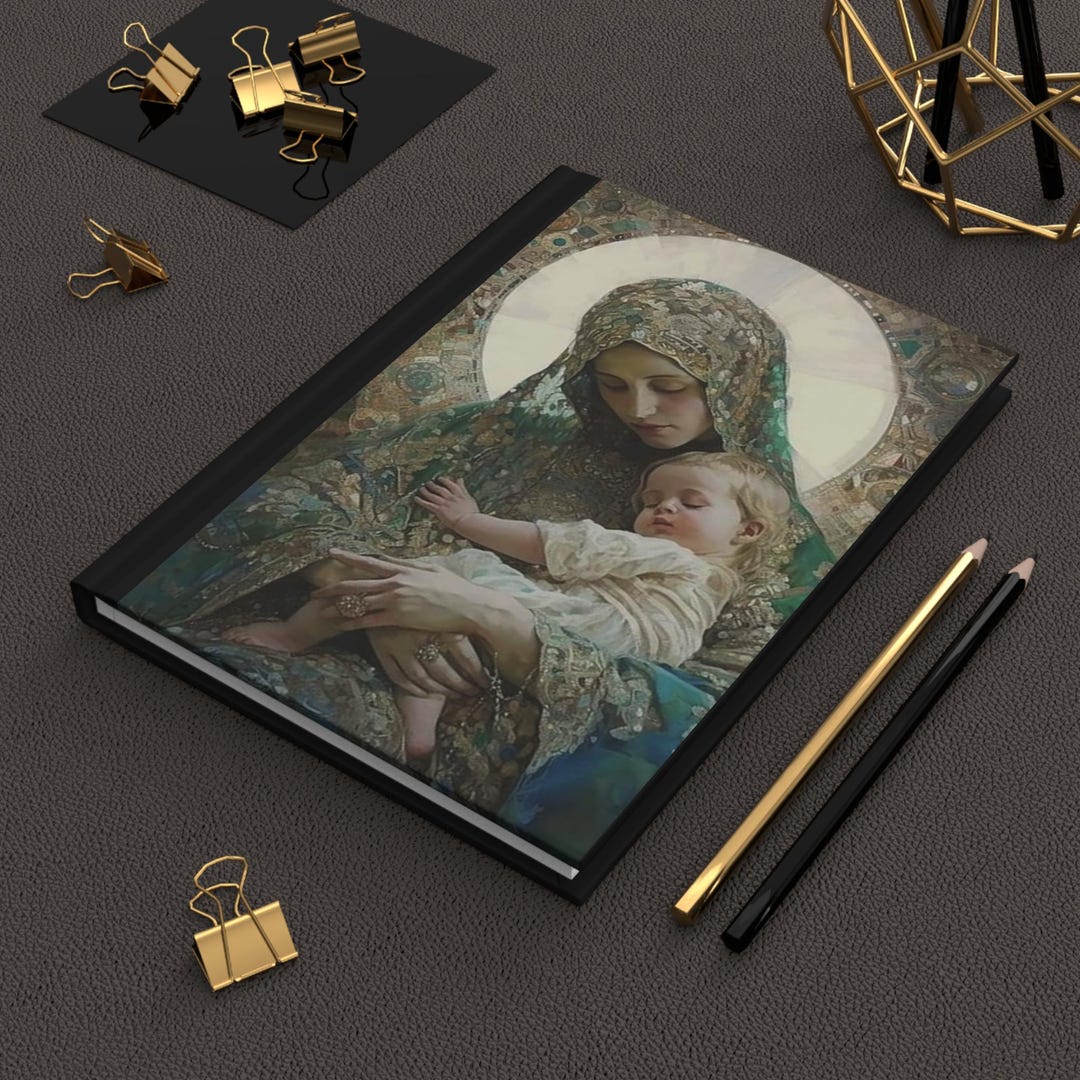 Hardcover Journal, Our Lady With Jesus Lined Pages Inside, Catholic ...