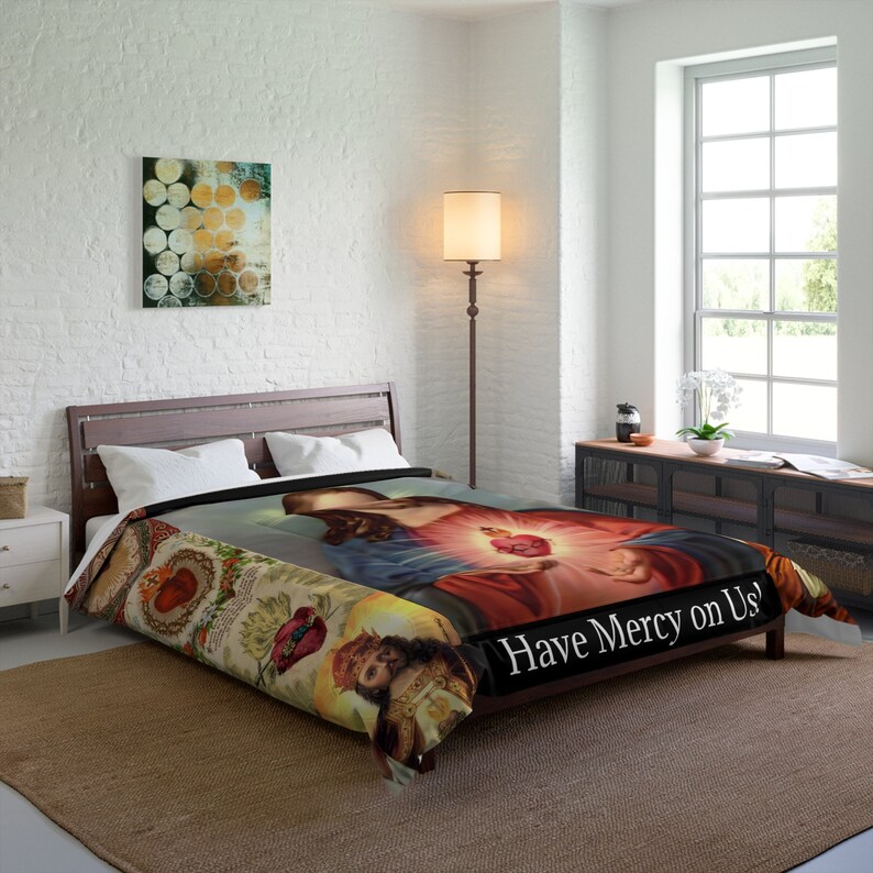 Sacred Heart of Jesus Antique Holy Card Classic Image Comforter ...