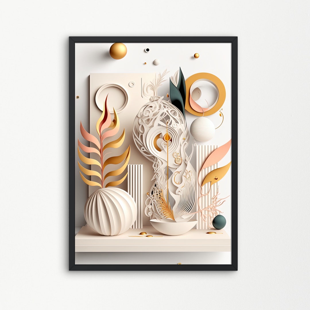 Bohemian 3D Plant Print Digital Print Wall Art Digital Download - Etsy