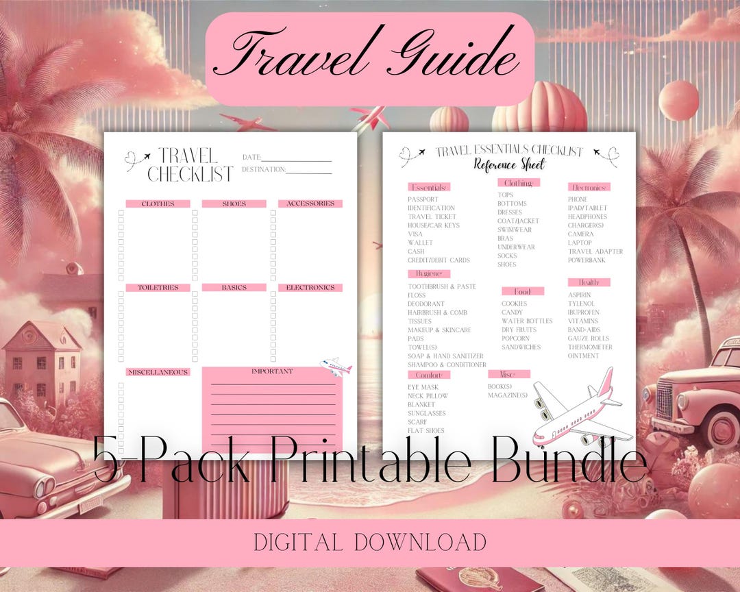 Pink Travel Guide | Travel Checklist | Travel Planner | Travel ...