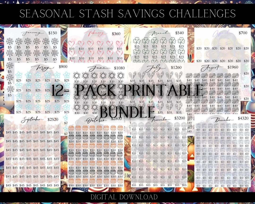 Seasonal Stash Savings Challenge | Monthly Savings | Seasonal Savings ...