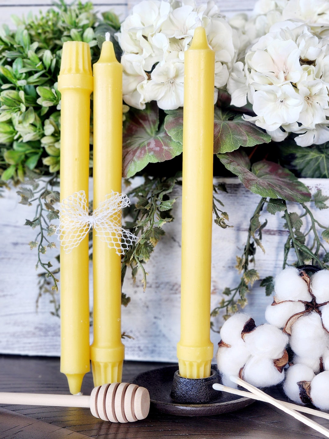 Pure Beeswax Tapers - Unscented and Scented 100% Beeswax Taper Candles ...